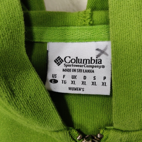 Columbia | Tops | Columbia Green Long Sleeve Full Zip Aline Hoodie ...
